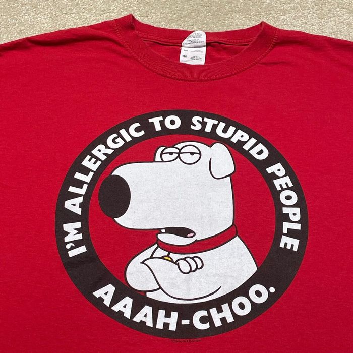 Jerzees Family Guy T Shirt Men 2XL Red Brian Griffin Funny Dog Cartoon TV Show Vintage | Grailed