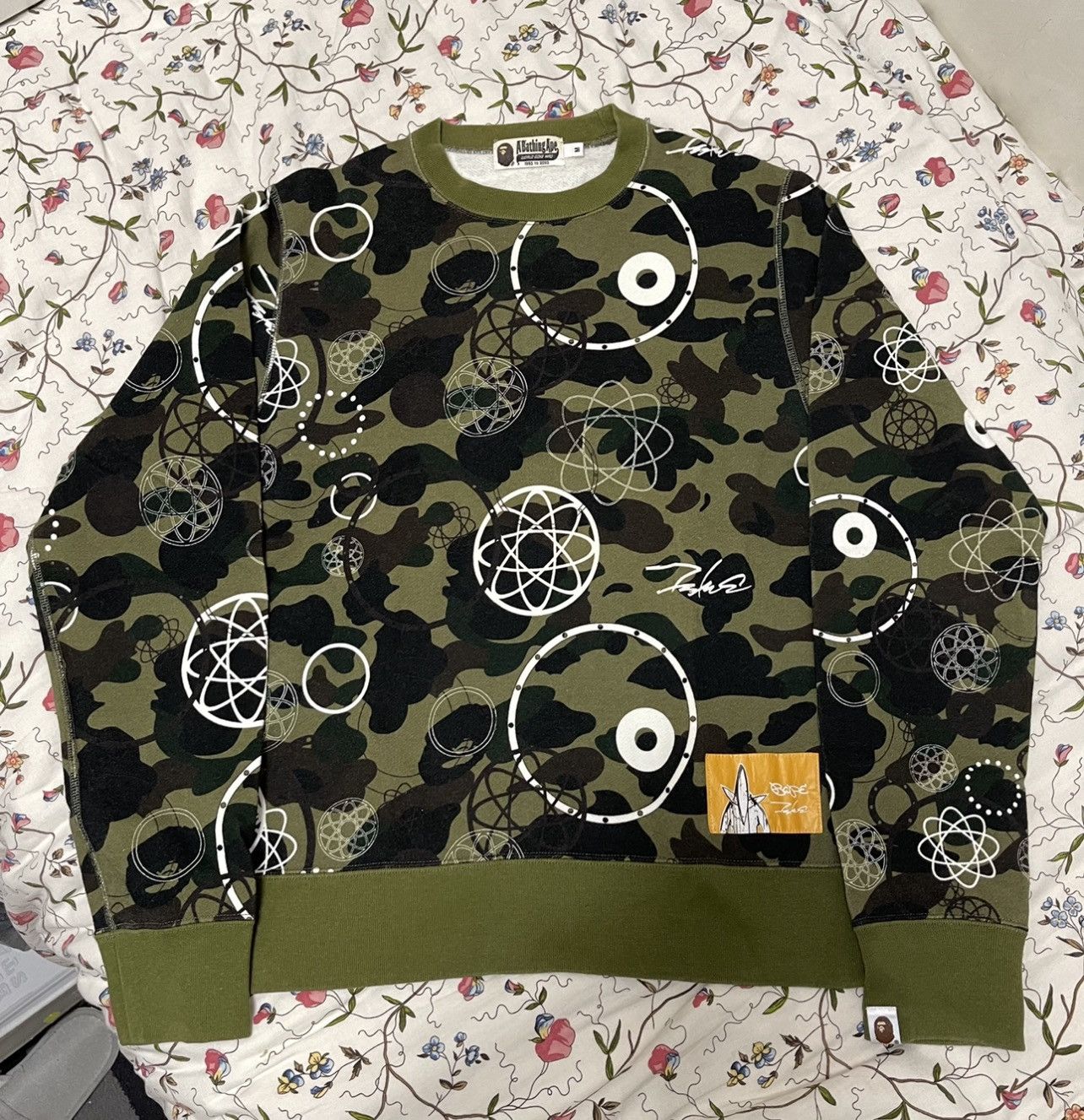 Bape Bape x Futura Green Camo Crewneck Sweatshirt | Grailed
