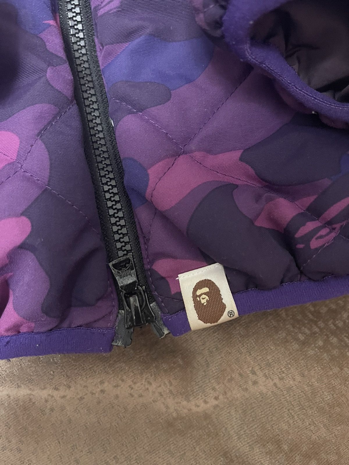 Bape Bape OG Purple Camo Zip Up Puffy Down Jacket | Grailed