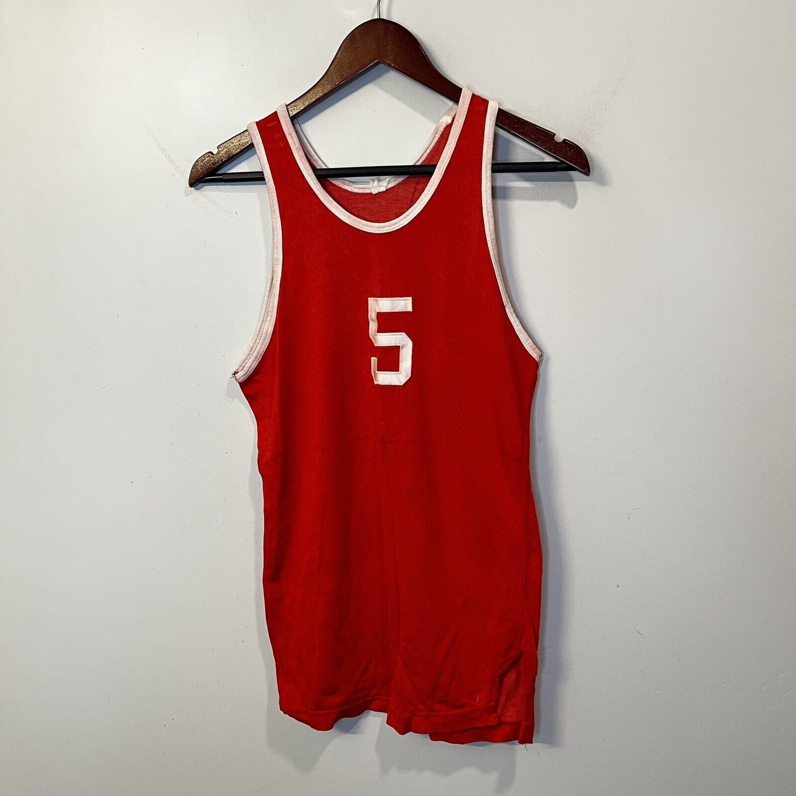 Vintage Vintage 60s 70s Tank-Top Jersey Medium Red Single-Stitch | Grailed
