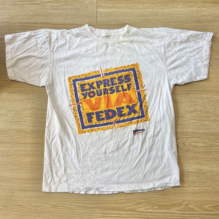 Express Vtg Express Yourself Via FedEx Shirt XL Federal Express Single ...