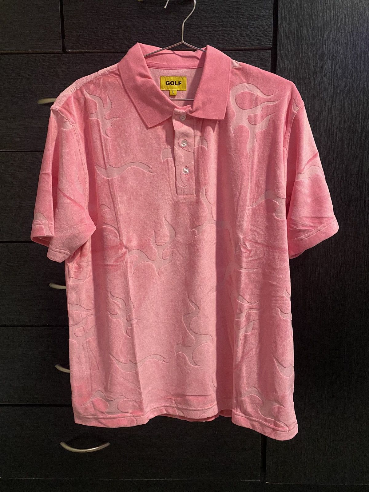 Golf Wang Golf Wang Flame Pattern Pink Collared Shirt | Grailed