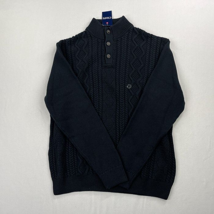Chaps NEW Chaps Sweater Mens Extra Large Blue Cable Knit Mock Neck ...