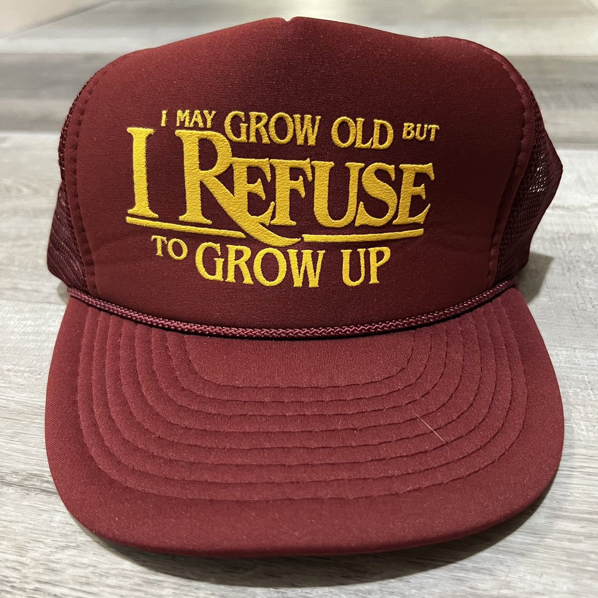 Vintage VTG Snapback I May Grow Old But I Refuse To Grow Up Red Hat ...