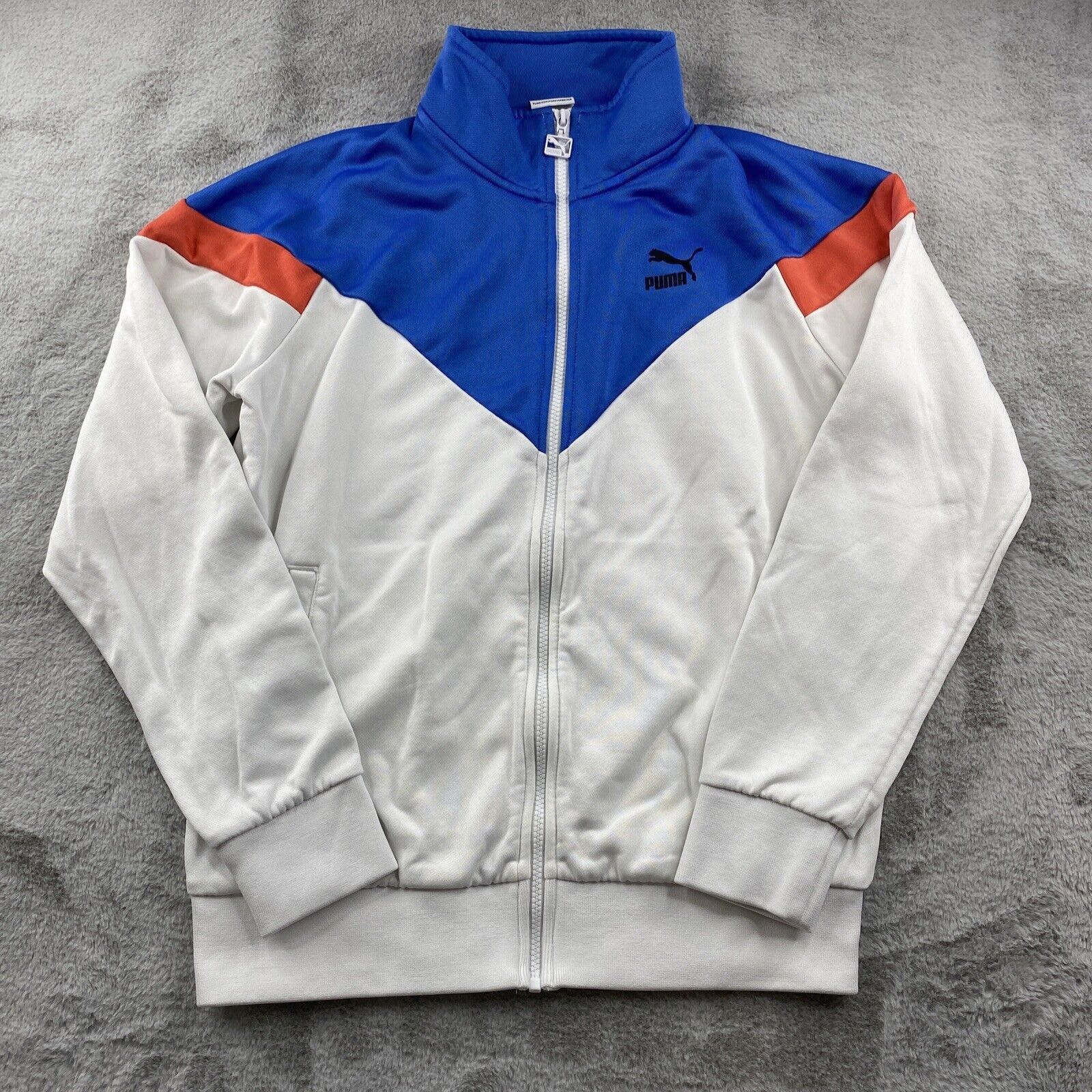Puma Puma Mens Vintage Style Track Jacket Small White Running 80s Retro ...