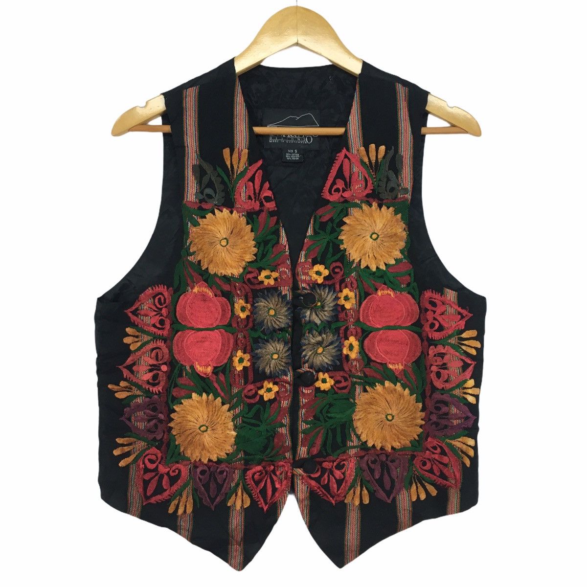 Vintage TENANGO DESIGNS Embroidered Vest Floral Made in Guatemala | Grailed