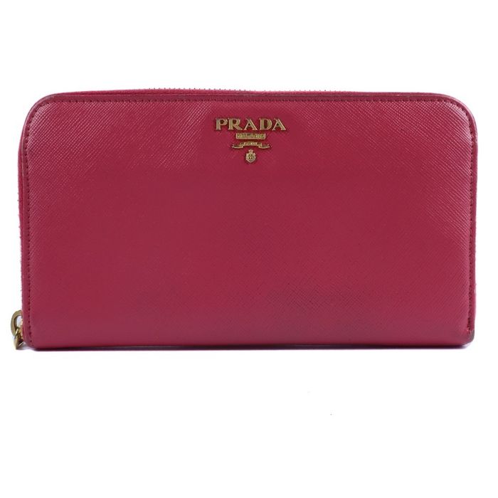 Prada Prada Round Zipper x Saffiano Pink Women's Long Wallet | Grailed