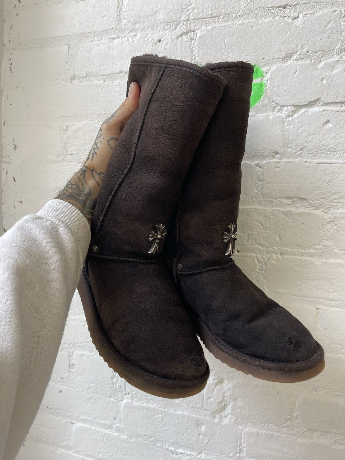 Chrome Hearts × Ugg Chrome Hearts X Uggs US8-8.5 Brown Cross Boots | Grailed