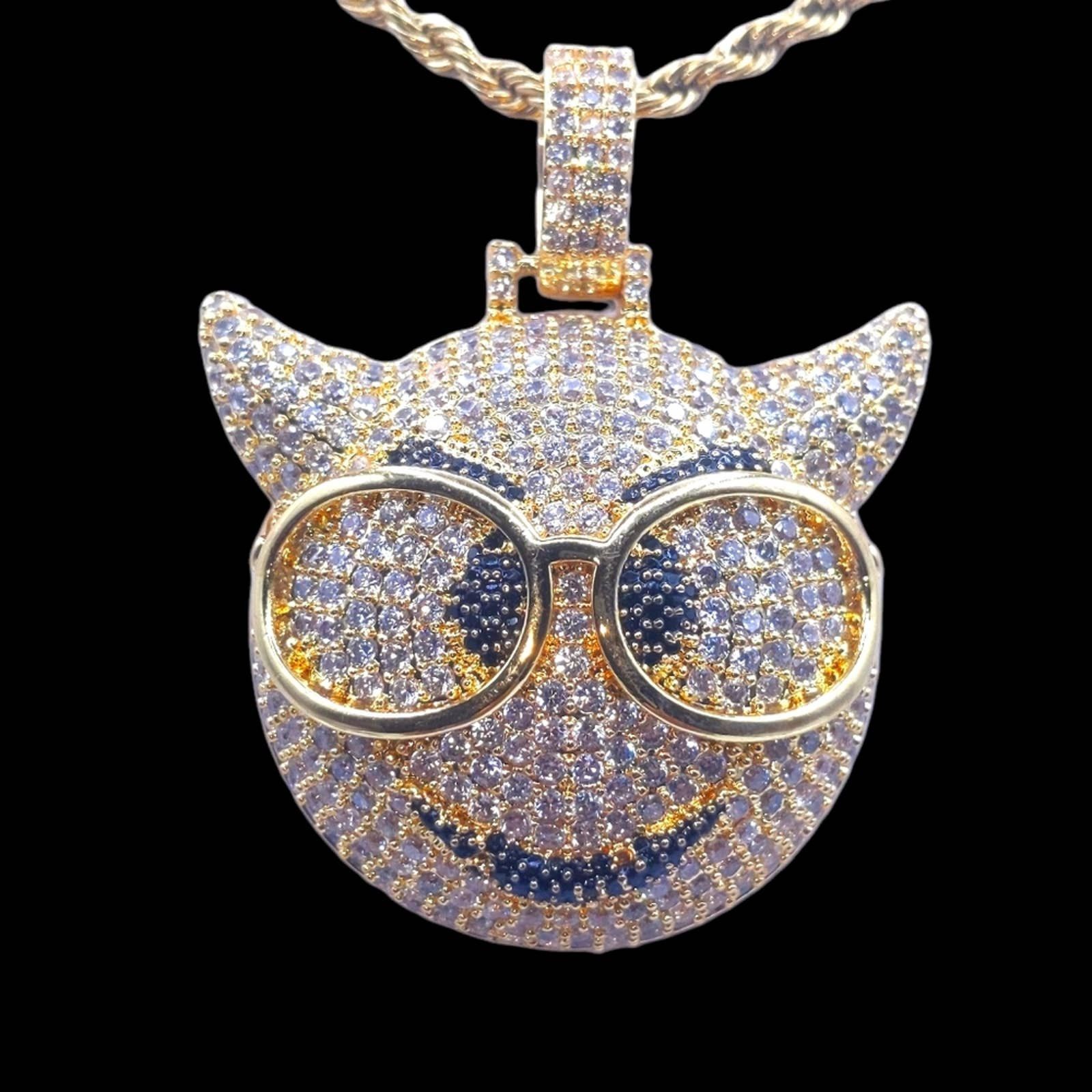 Custom 20"Rope Chain - Gold Finish Nerd Emoji | Grailed