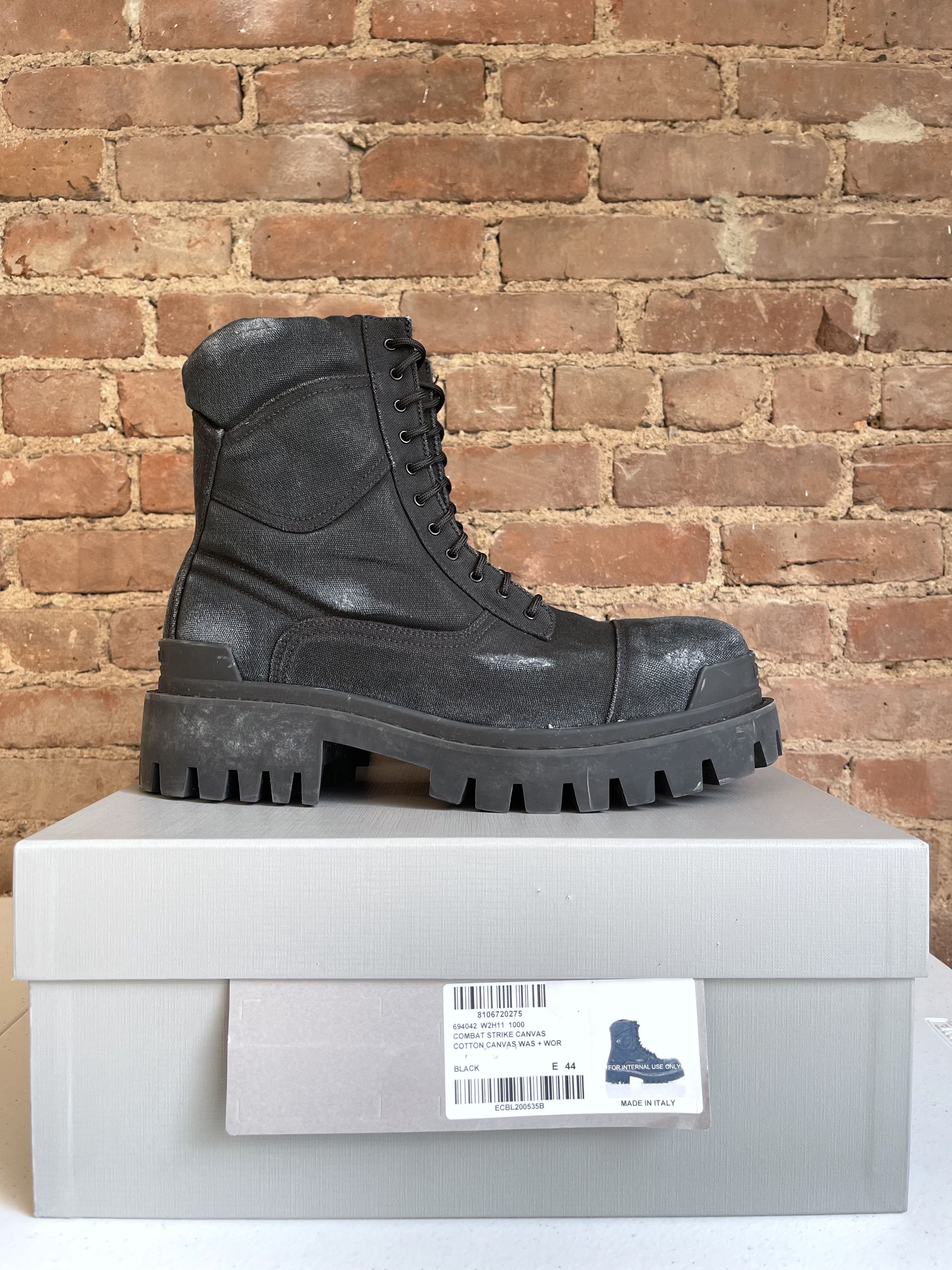 Balenciaga Fall 22 Destroyed Canvas Combat Strike Boots (44) Fits 44-45 ...