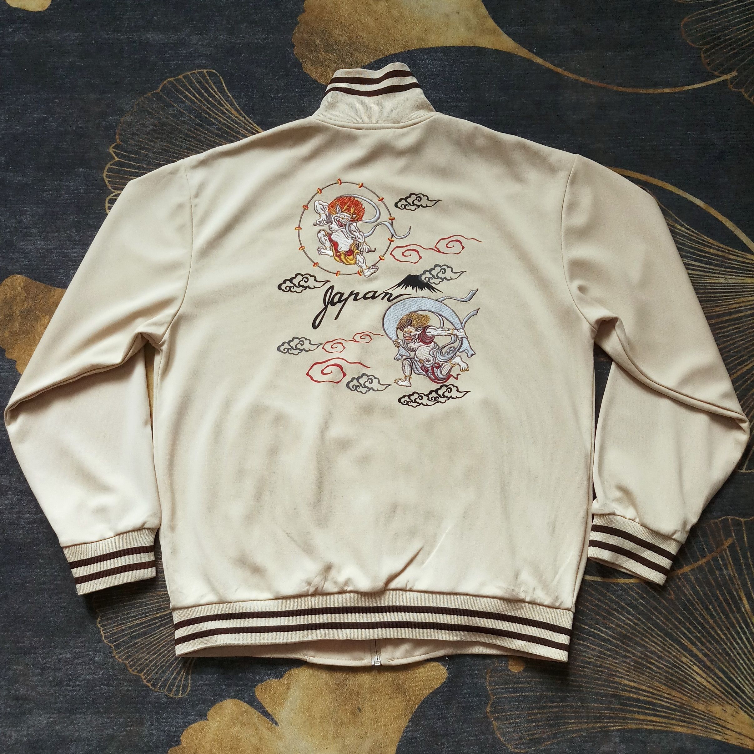 Japanese Brand Defective Struct Embroidery Fujin Raijin Sukajan Jacket ...