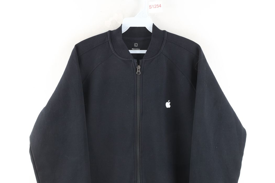Vintage Apple Inc Apple Logo Employee Full Zip Bomber Jacket Black ...