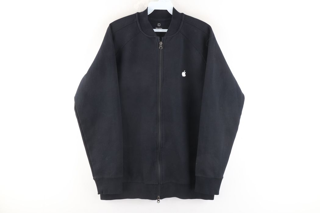 Vintage Apple Inc Apple Logo Employee Full Zip Bomber Jacket Black ...