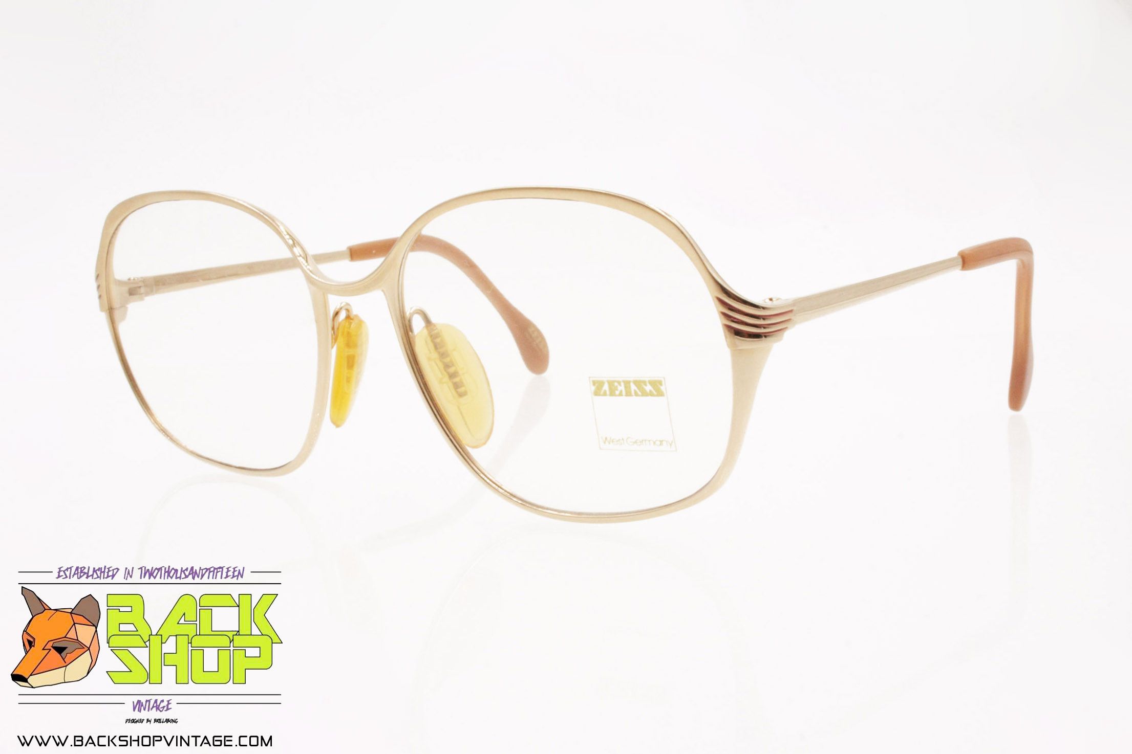 Vintage ZEISS mod. 6416 174, Vintage women eyeglass frame golden NOS ...