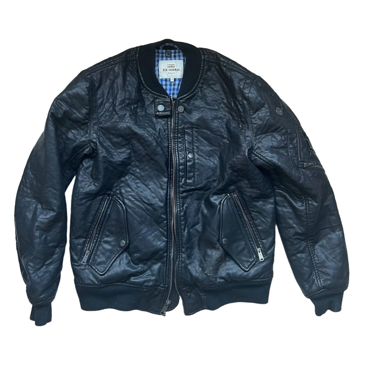 Ben Sherman × Vintage Vintage Ben Sherman Leather Jacket rare bomber ...