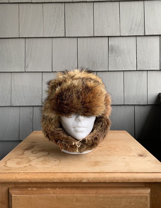 Vintage Vintage Real Fur Trapper Cap Ushanka Hat Fox Muskrat Winter ...