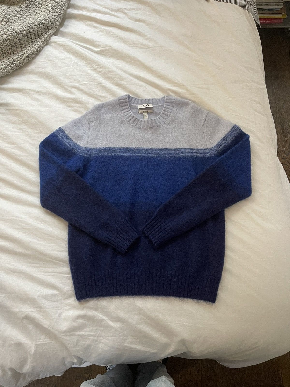 Cos Cos striped mohair-blend sweater | Grailed
