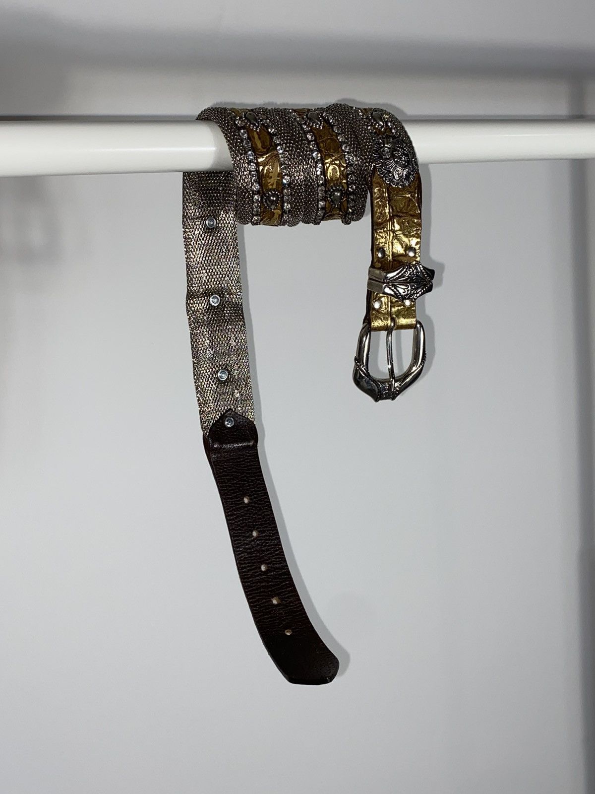 Very Rare RARE Belt NANNI Made in Italy Silver Metal Leather Y2K | Grailed