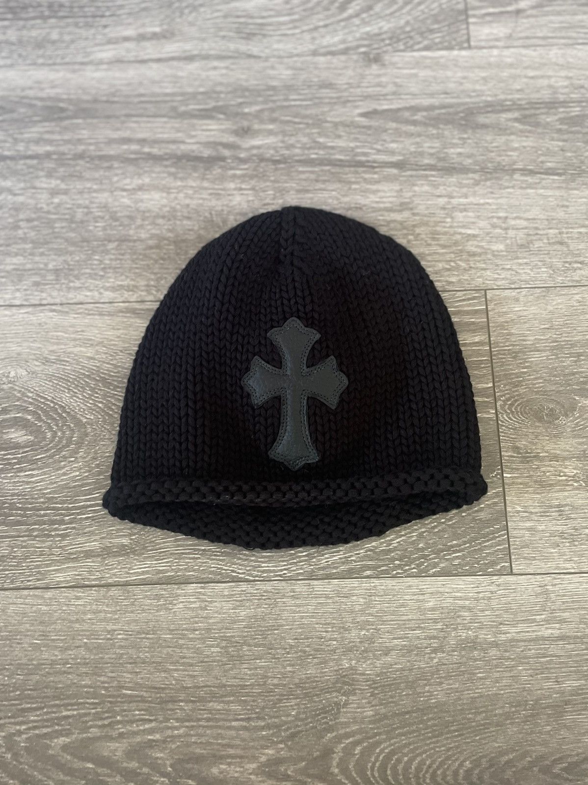 Chrome Hearts Chrome Hearts Cashmere Leather Cross Beanie | Grailed