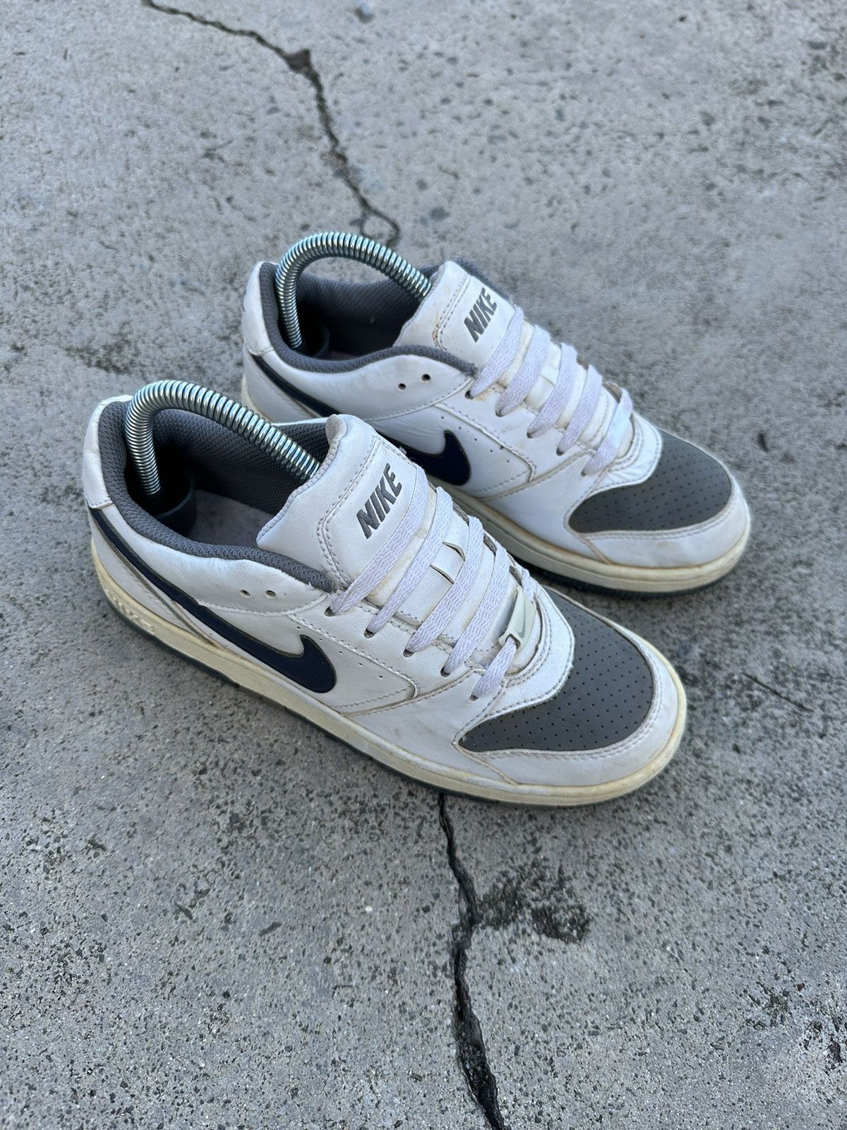 Nike Early 2000s Vintage Nike Dunk Low / Navy / Grey / Aged Sole | Grailed