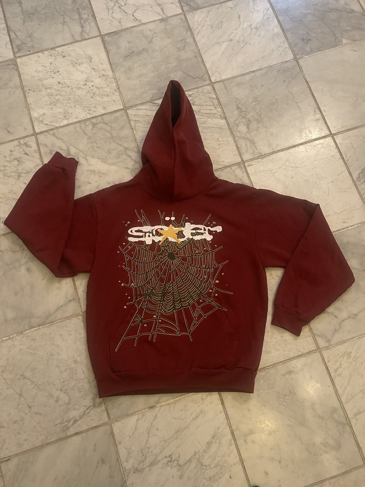 Spider Worldwide Sp5der Worldwide X Young Thug Maroon Hoodie 100% ...