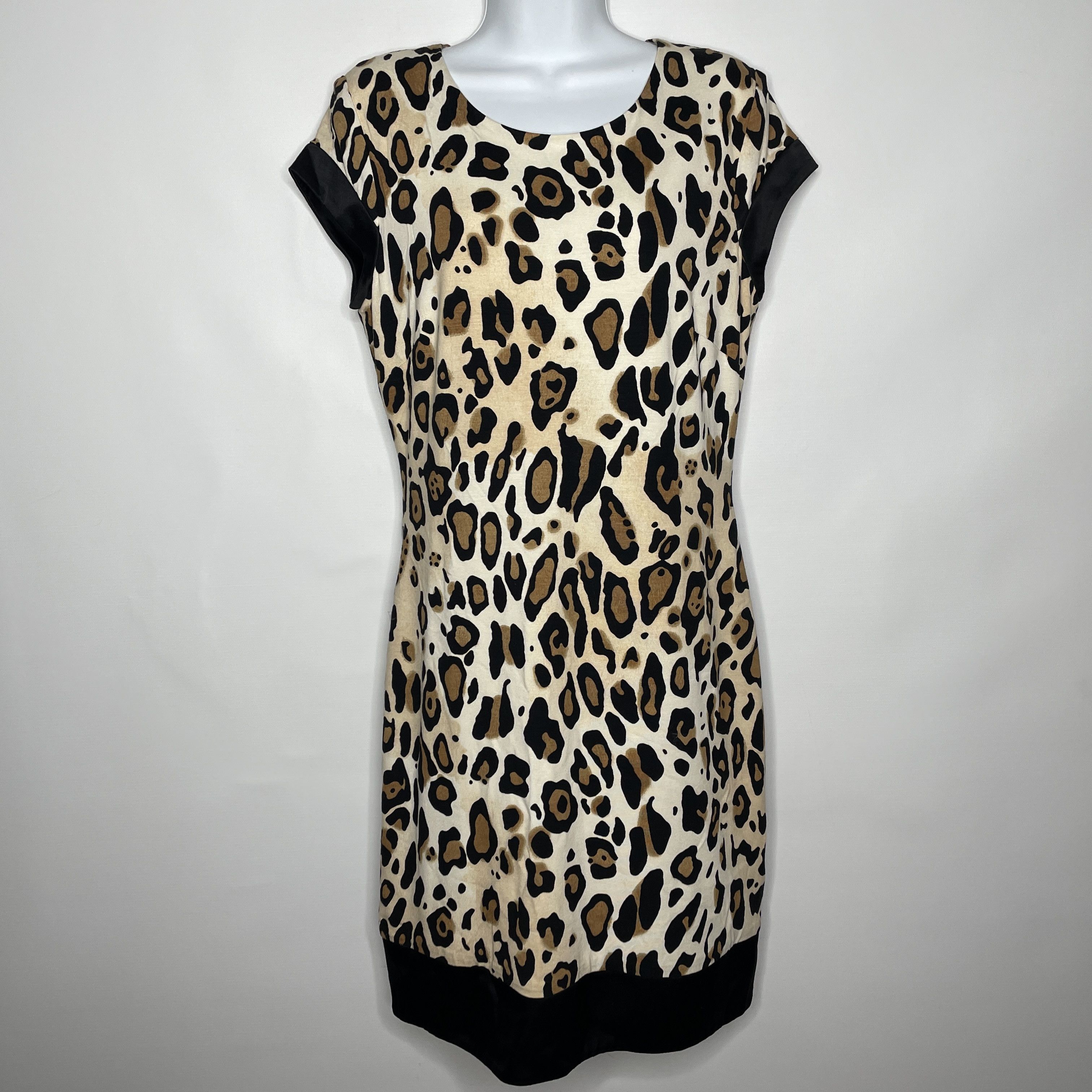Vintage 80s Cache Leopard Print Rayon Silk Mini Sheath Dress | Grailed