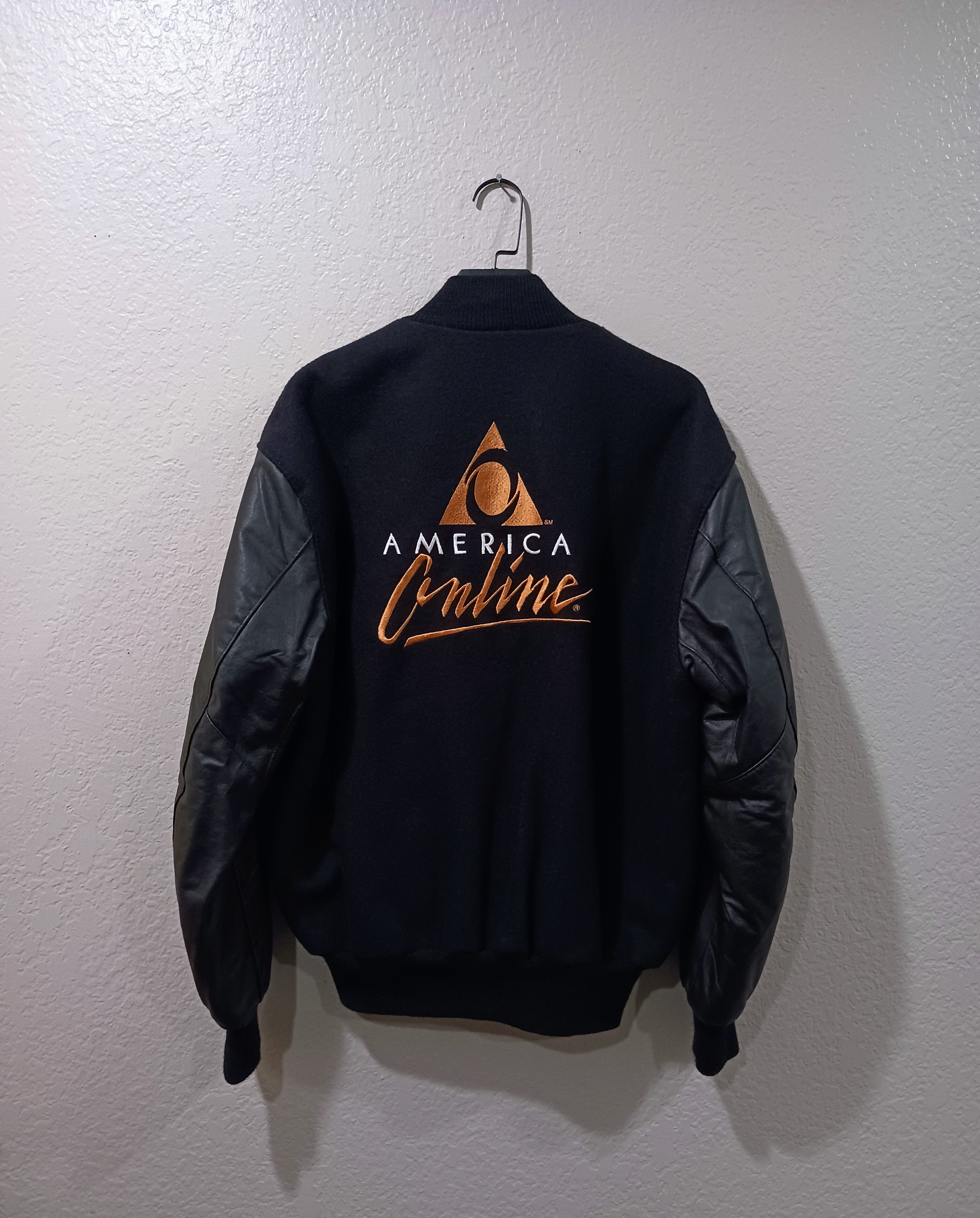 Vintage America Online AOL Vintage 1990's Employee Varsity Jacket | Grailed