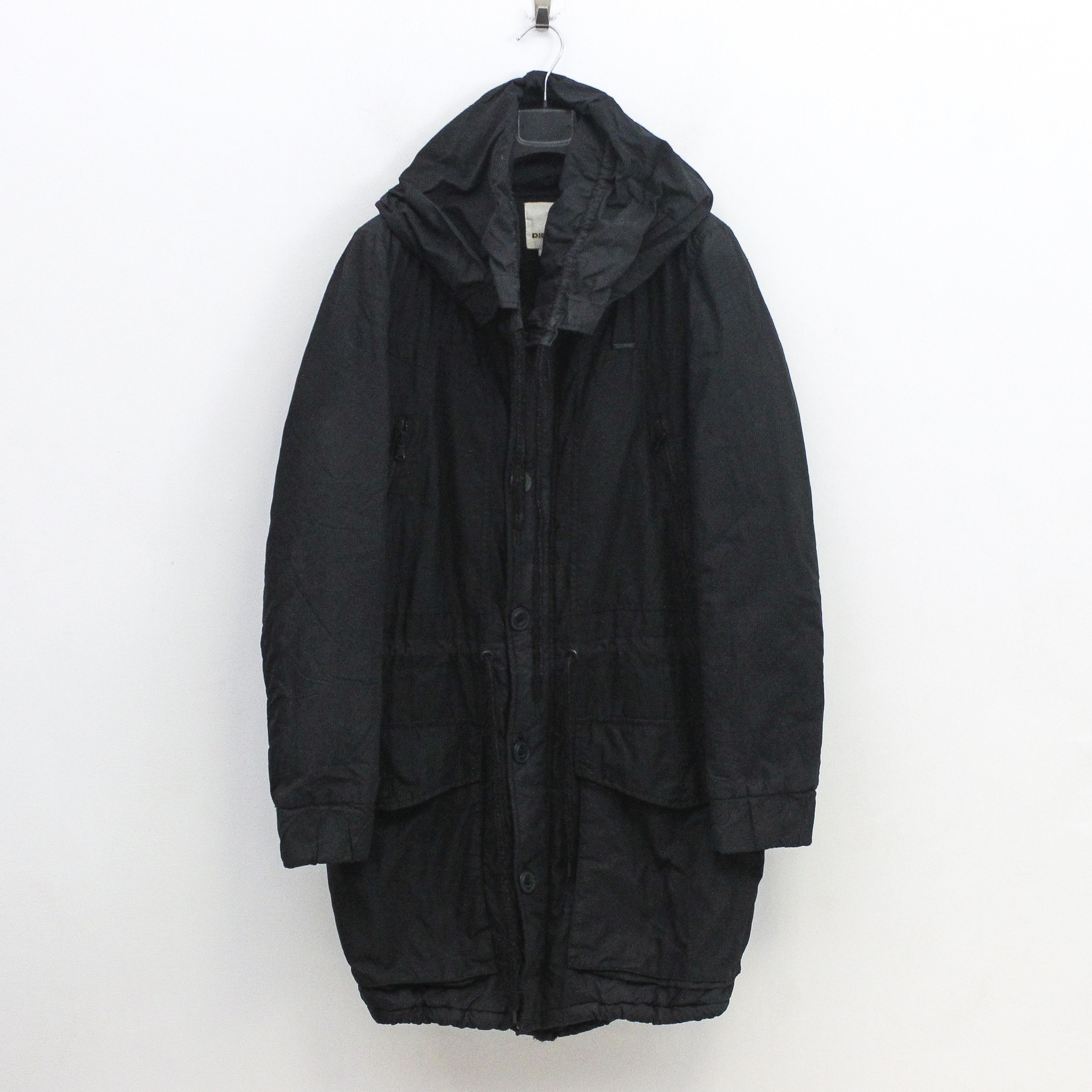 Diesel Jacket Hooded Over Coat Long Parka Cotton Winter Zip Top | Grailed