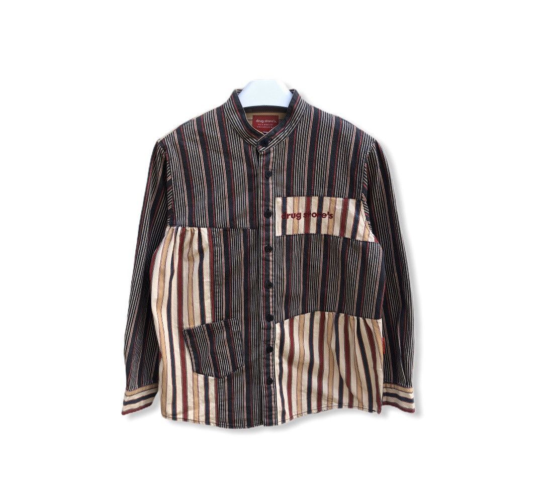 Designer Japanese Brand Drug Store Striped Desingn Jacket | Grailed