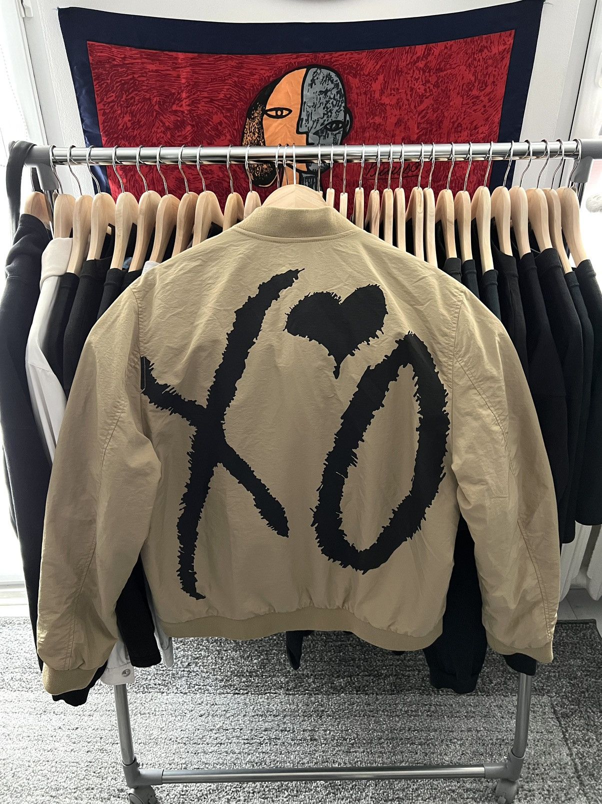 Bomber Jacket × The Weeknd × XO The Weeknd XO x H&M Beige Bomber Jacket ...