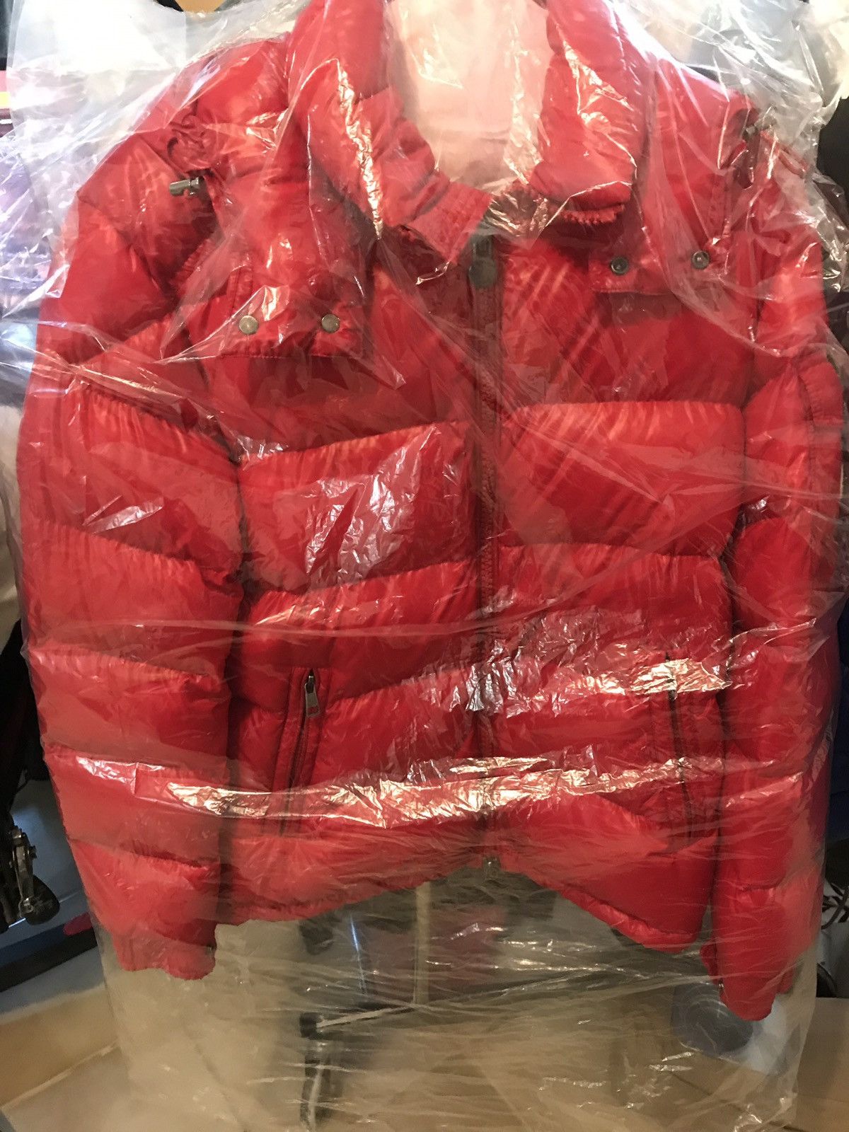 Moncler Red Moncler Coat | Grailed