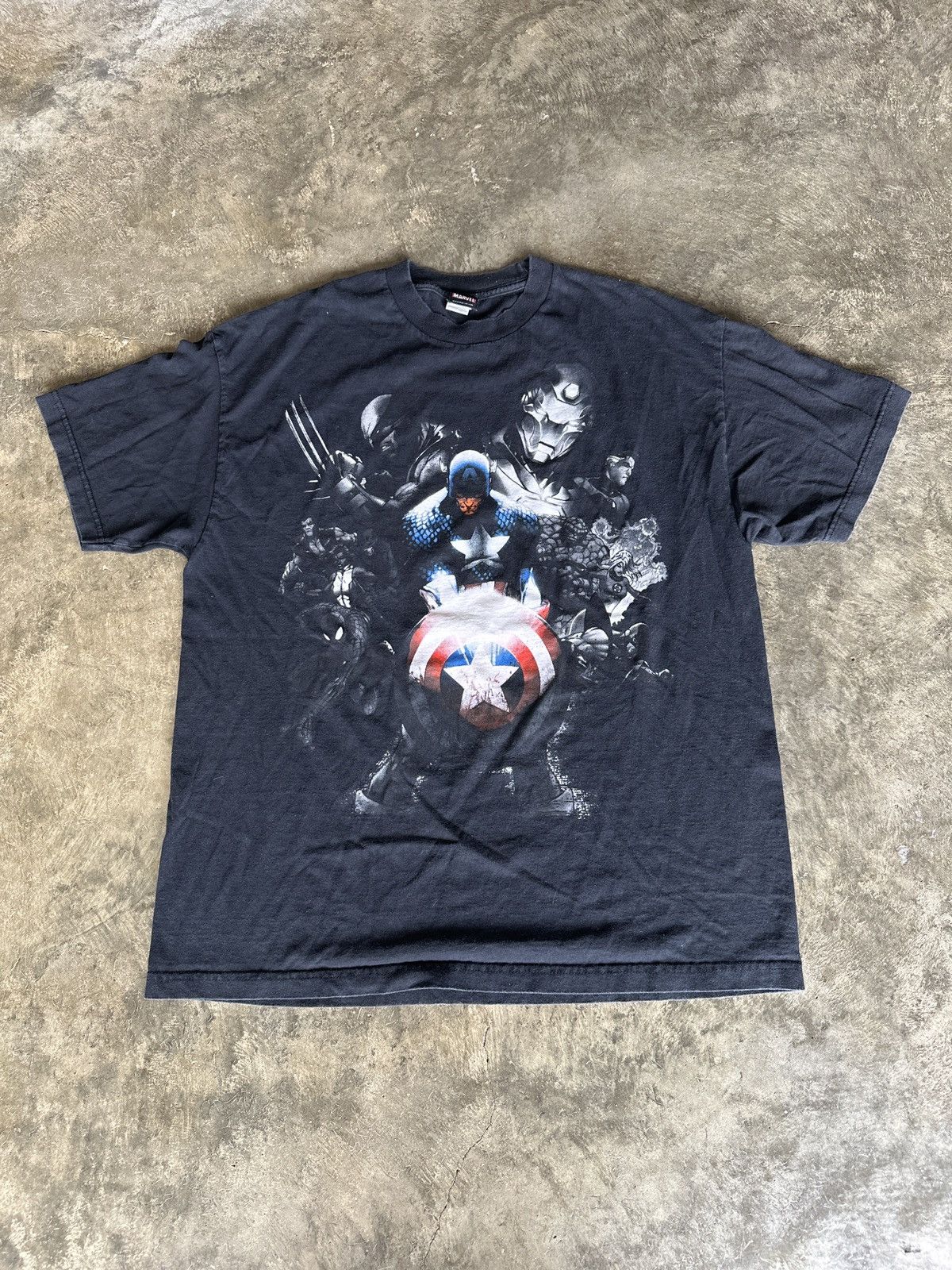 Vintage Vintage Marvel Max Engine Captain America Graphic Shirt | Grailed