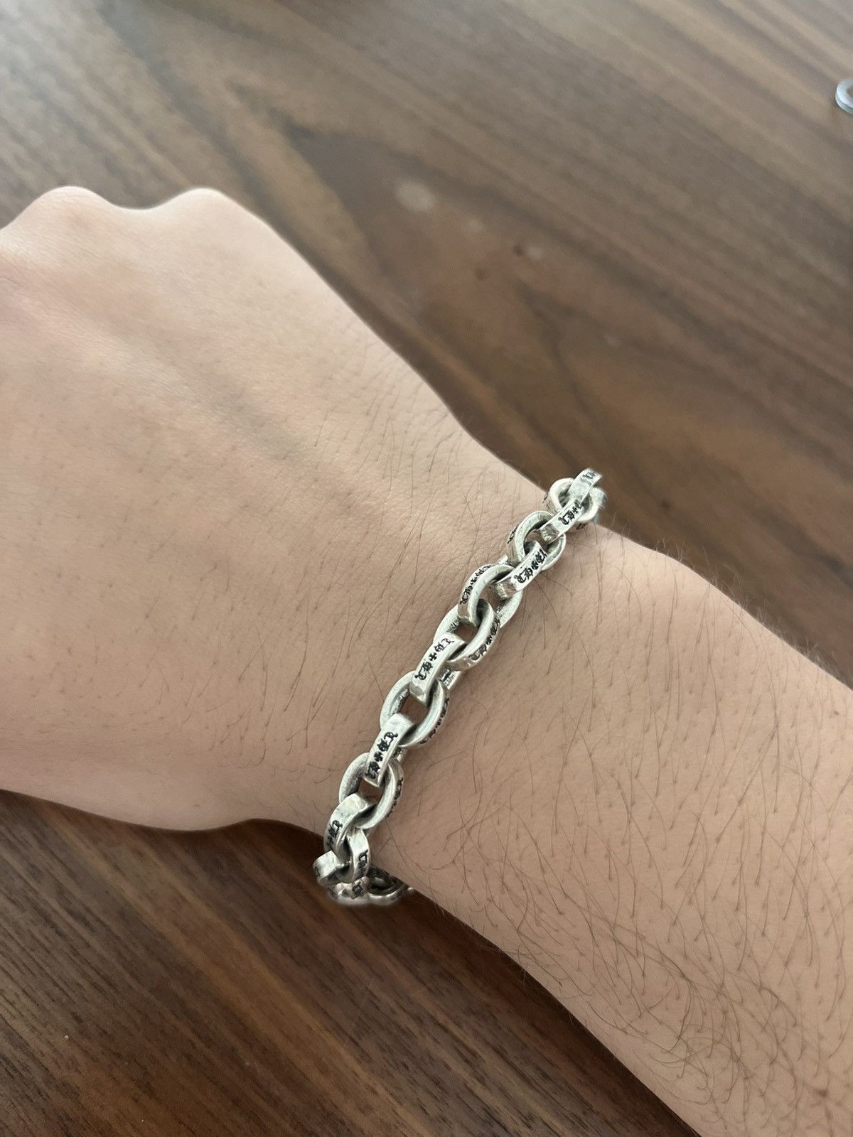 Chrome Hearts Chrome Hearts Large Paper Chain Silver Bracelet, | Grailed