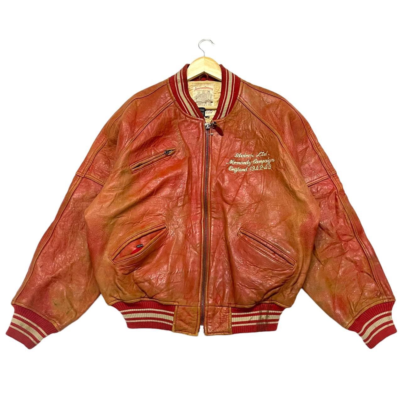 Avirex × Avirex Varsity Jacket × Genuine Leather Vintage Avirex × Avirex Varsity Jacket × Genuine Leather Vintage