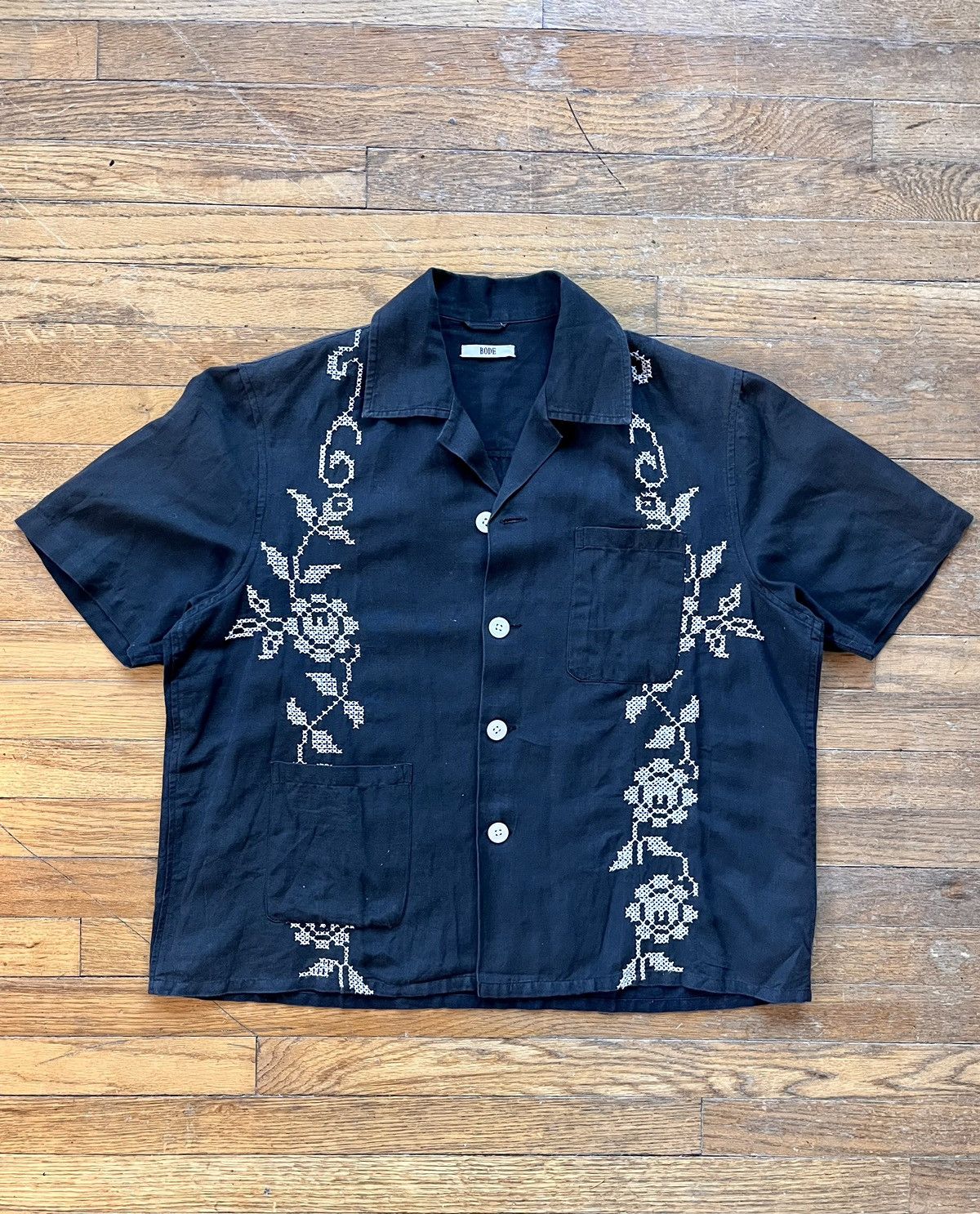 Bode Bode 1 of 1 Floral Cross Stitch Shirt | Grailed