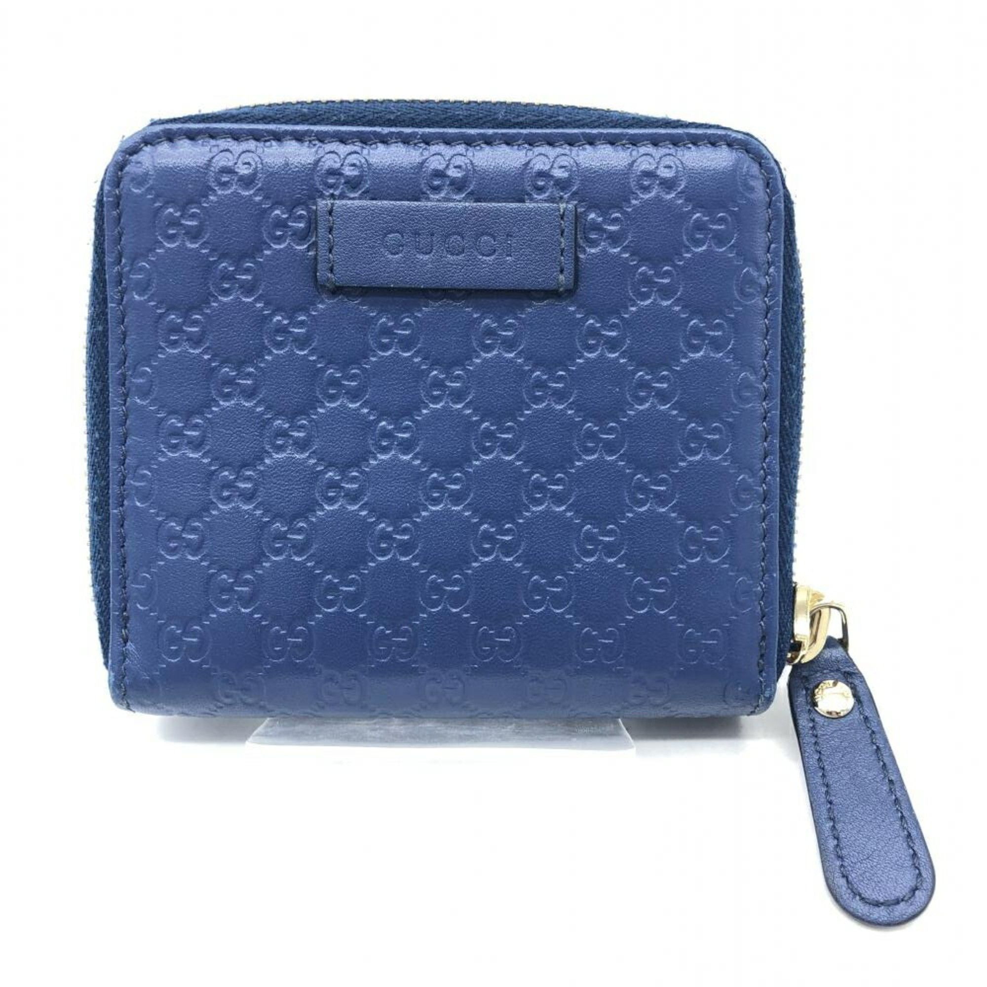 Gucci GUCCI 449395 Compact Wallet Micro Gucci Shima Blue Folding | Grailed