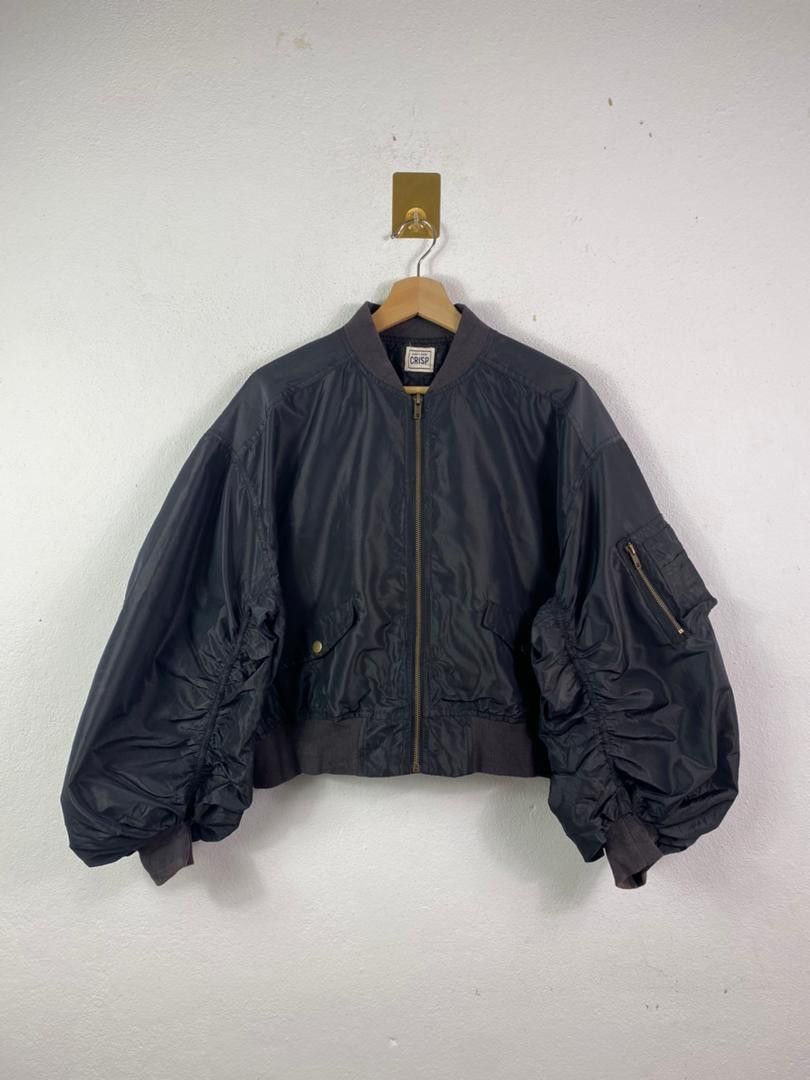 Union Made LAST DROP!! Crisp Balloon Sleeve Cropped Bomber Jacket | Grailed
