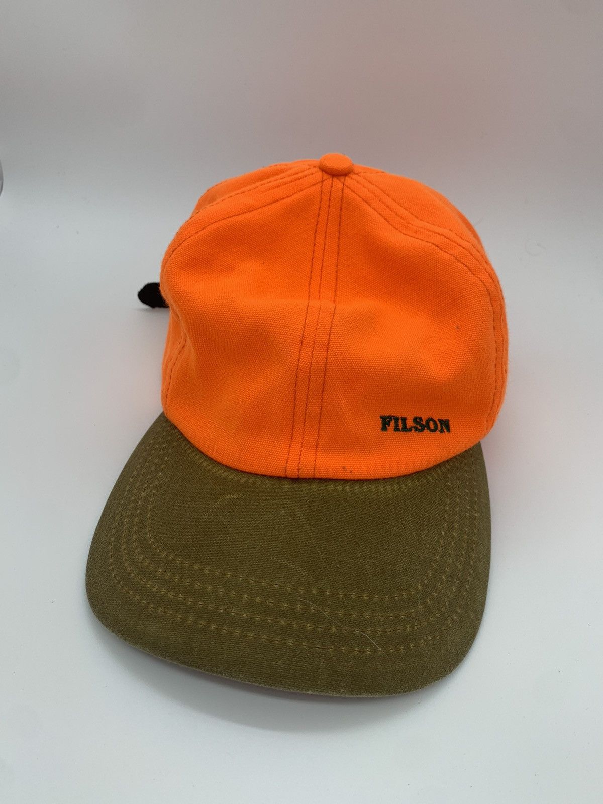 Filson × Vintage Vintage Filson Orange Brown Brim Leather Strap Hat ...