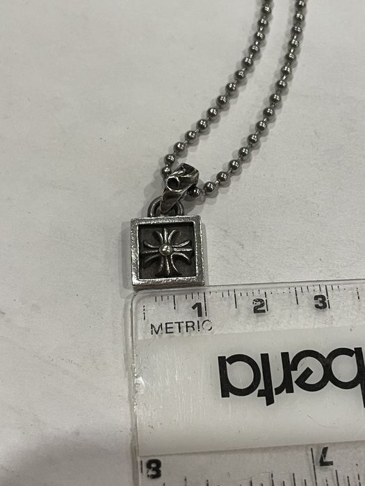 Chrome Hearts Chrome Hearts Frame Plus Cross Silver Ball Chain Necklace ...