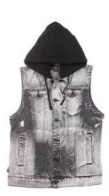 Rude Black Wash Hooded Denim Vest | Grailed
