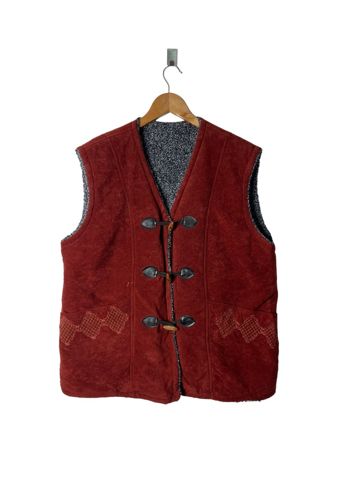 Vintage Vintage Japanese Vest Fleece Fluffy Lining Streetwear Japan ...