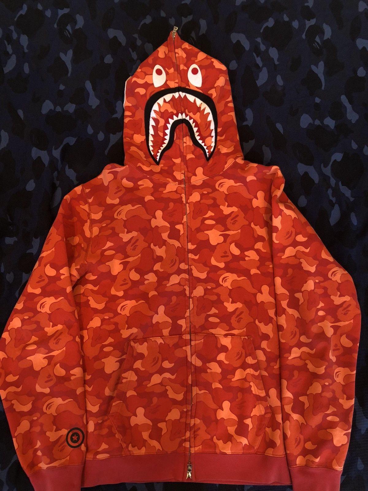 Bape BAPE SEOUL CAMO SHARK FULL ZIP HOODIE | Grailed