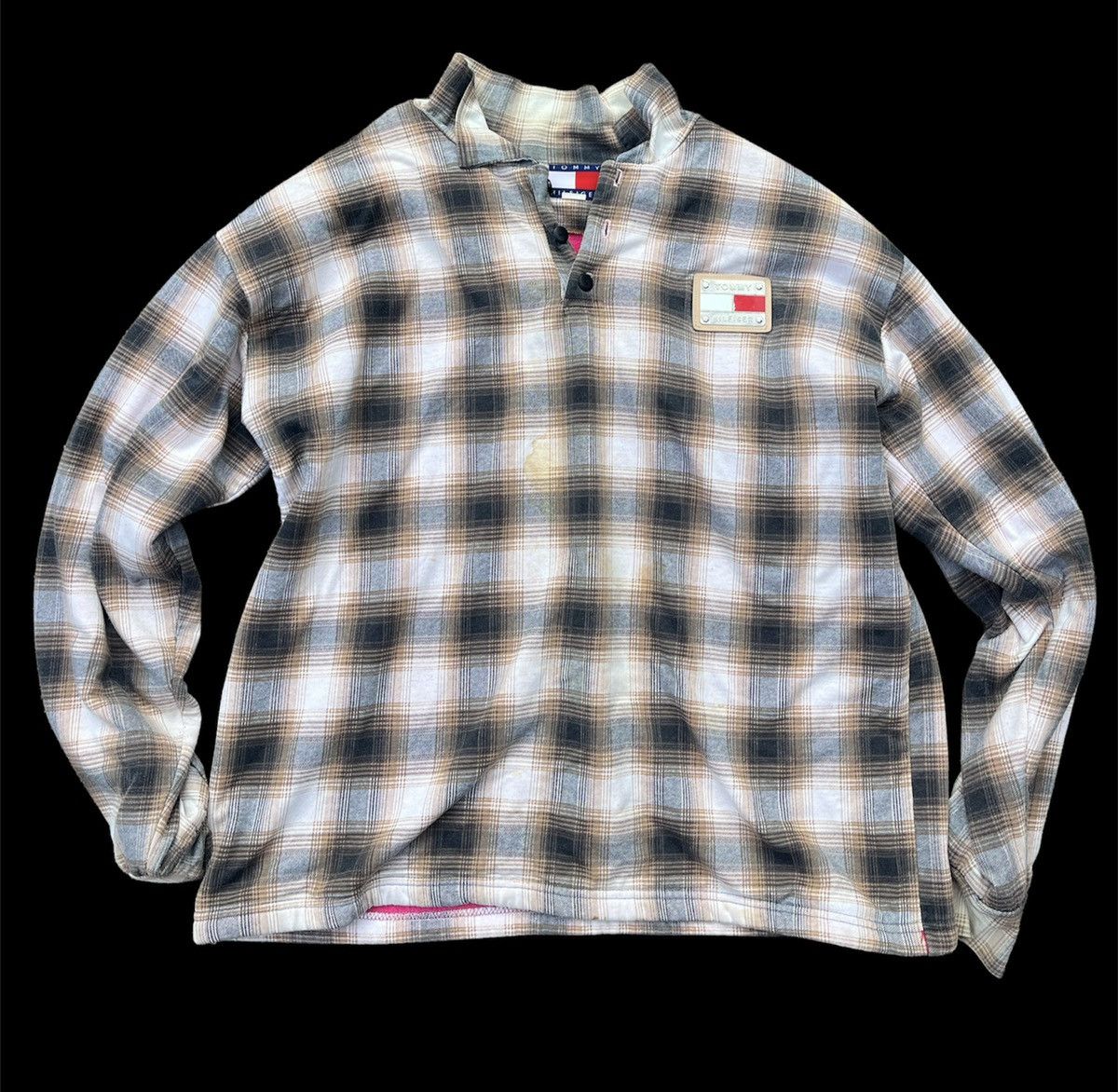 Vintage Vintage Flannel Tommy Hilfiger Pink Lined Pull Over | Grailed