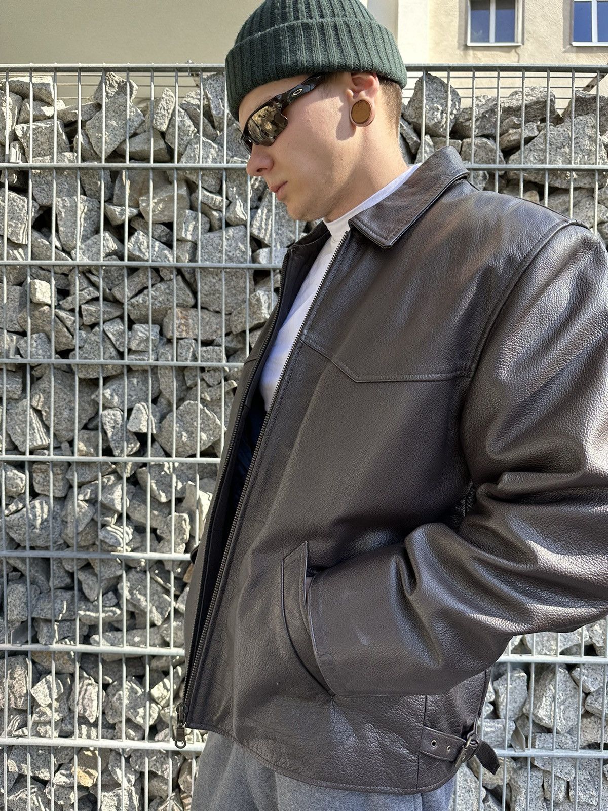 Leather Jacket × Vintage Vintage Heavy Leather Jacket | Grailed