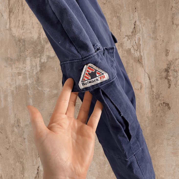 Workers Bulwark Flame Resistant Cargo Pants Navy Blue Baggy Fit | Grailed