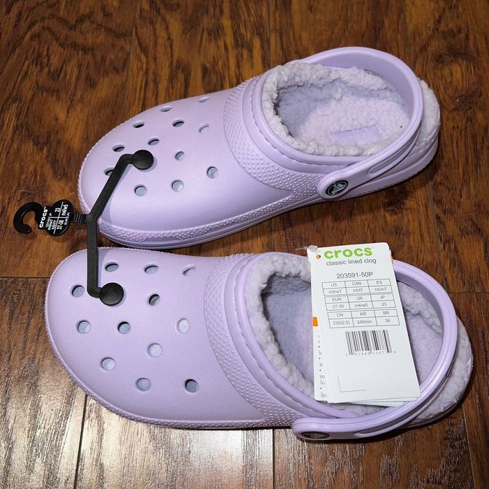 Crocs Crocs Lavender Lilac Baby Purple Sherpa Lined Classic Clog | Grailed