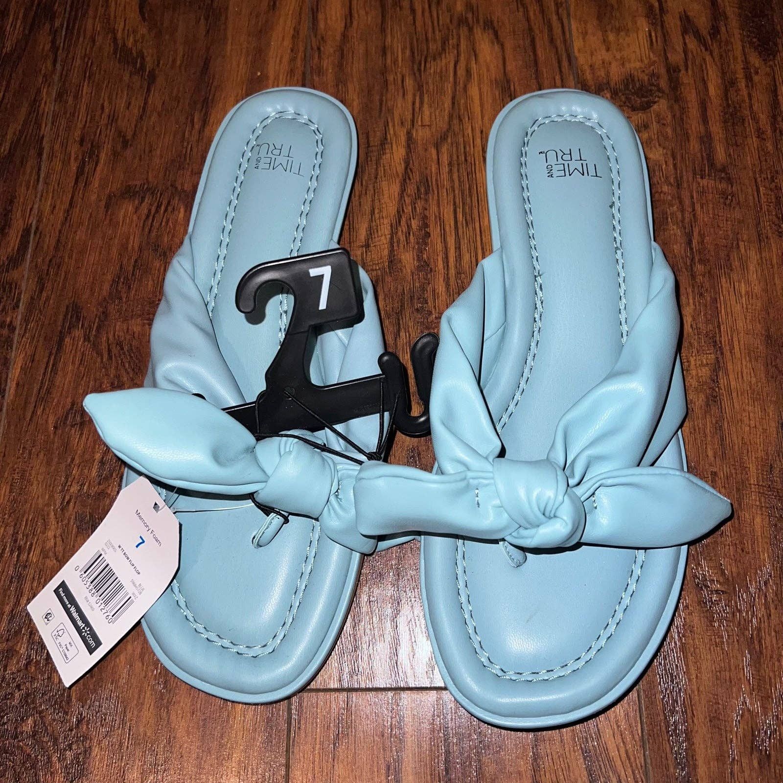 Other Time and Tru Baby Blue Powder Bow Flip Flop Sandals | Grailed