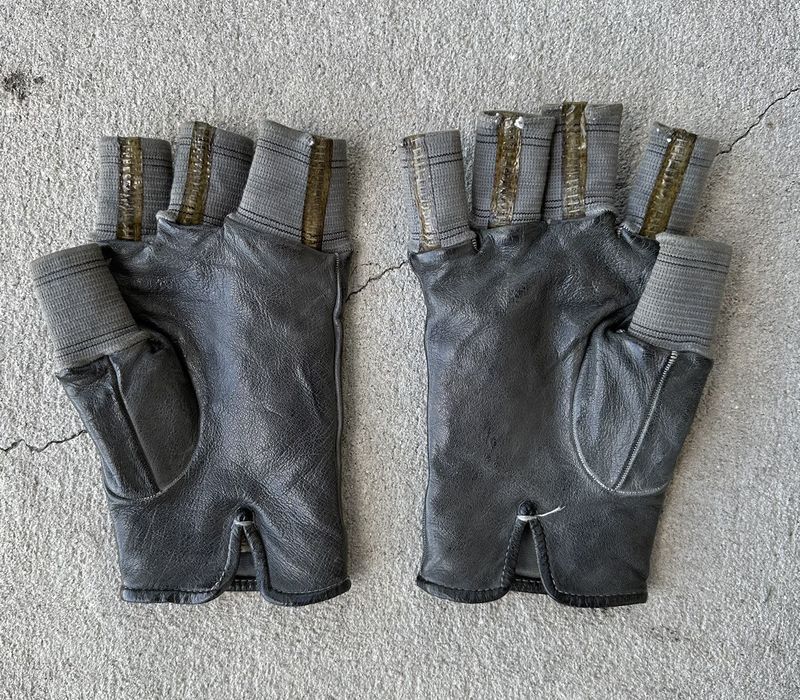 Carol Christian Poell CCP Size 46 Grey OD Disparate Fingerless Gloves ...