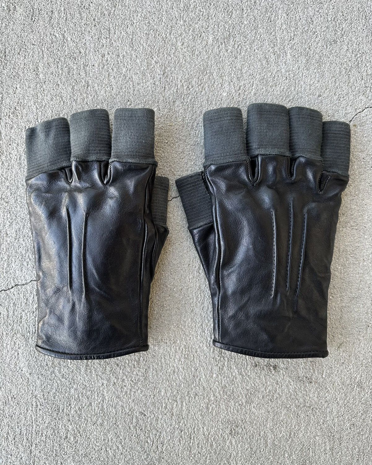 Carol Christian Poell CCP Size 44 Black OD Disparate Fingerless Gloves ...