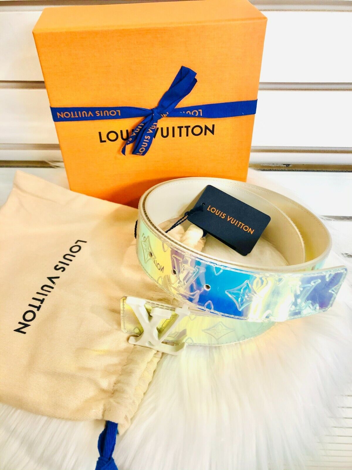 Louis Vuitton LV BELT PRISM IRIDESCENT OFF WHITE | Grailed